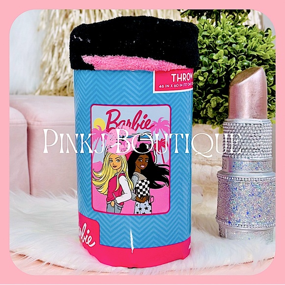 Barbie | Bedding | Barbie Official Malibu Printed Plush Signature Throw ...
